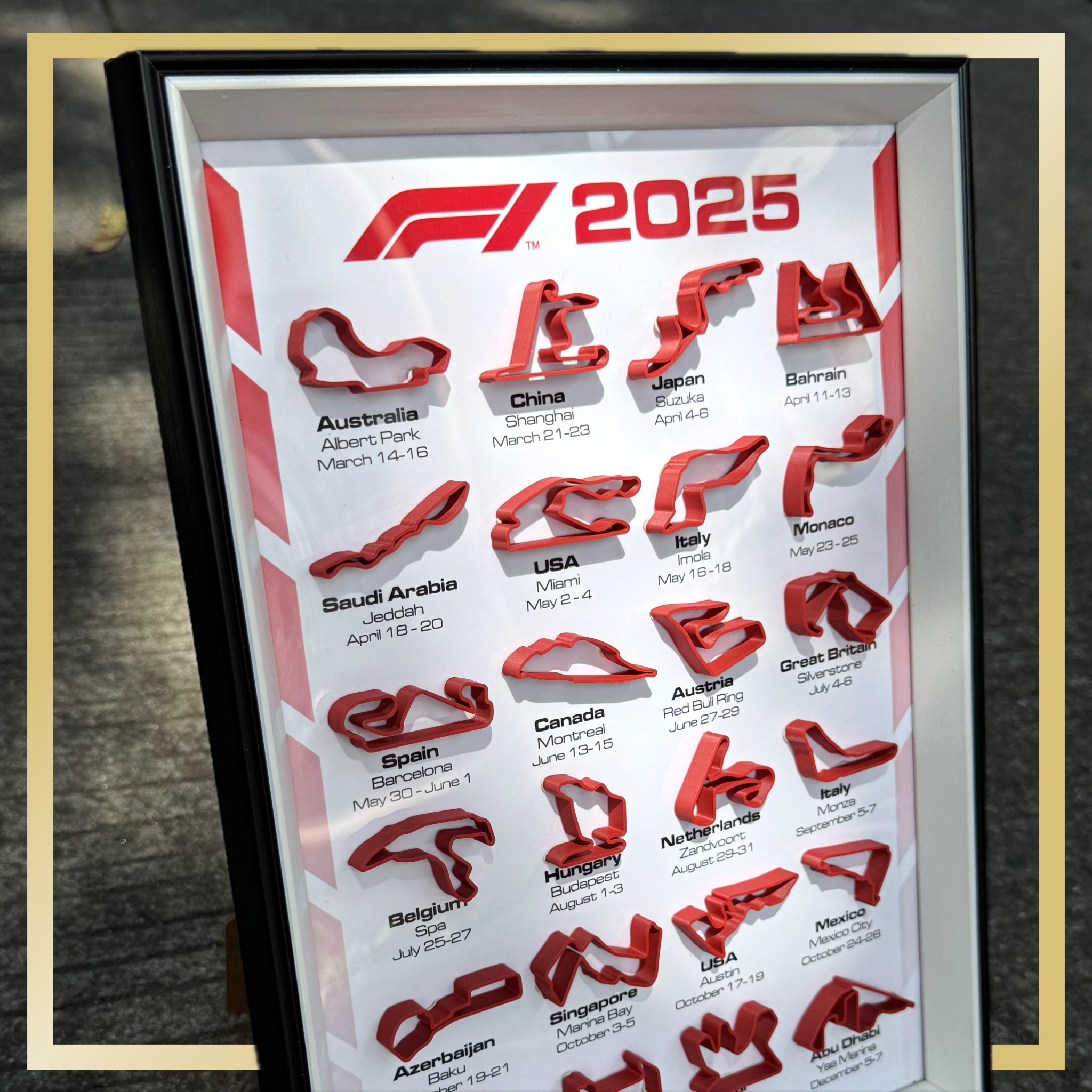 F1 Calendar (2025-2026) - Cars&Prints
